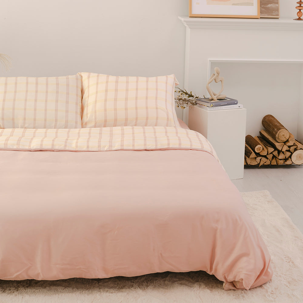 Checkered Bamboo Duvet Cover – Sunday Bedding