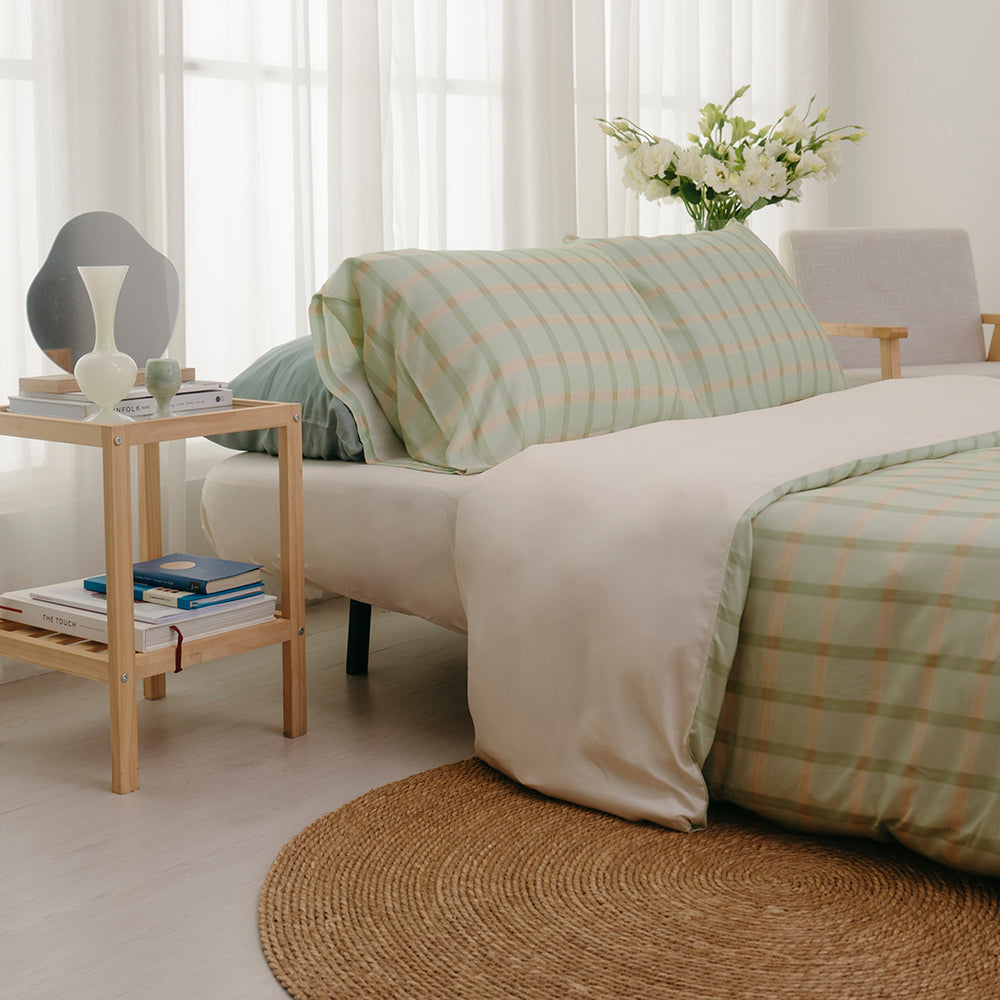 Checkered Bamboo Duvet Cover – Sunday Bedding